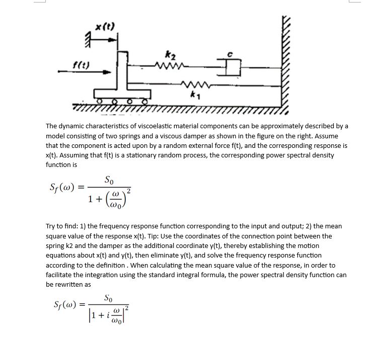 Solved The dynamic characteristics of viscoelastic material | Chegg.com