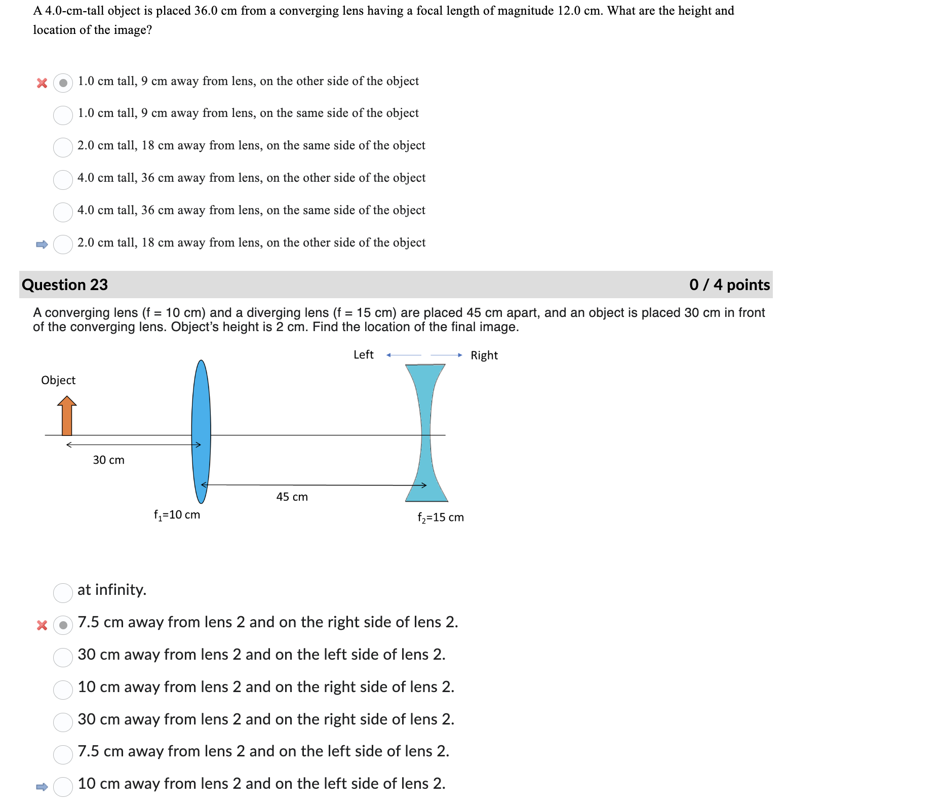 Solved A 4.0−cm-tall object is placed 36.0 cm from a | Chegg.com