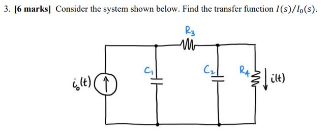Solved 3. [6 marks] Consider the system shown below. Find | Chegg.com