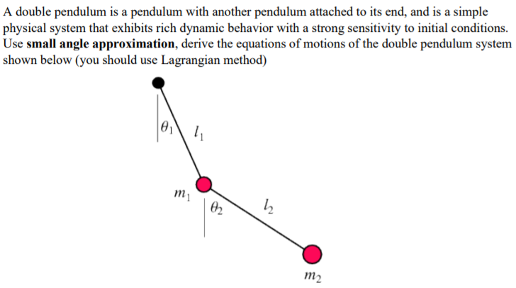 Solved A double pendulum is a pendulum with another pendulum | Chegg.com