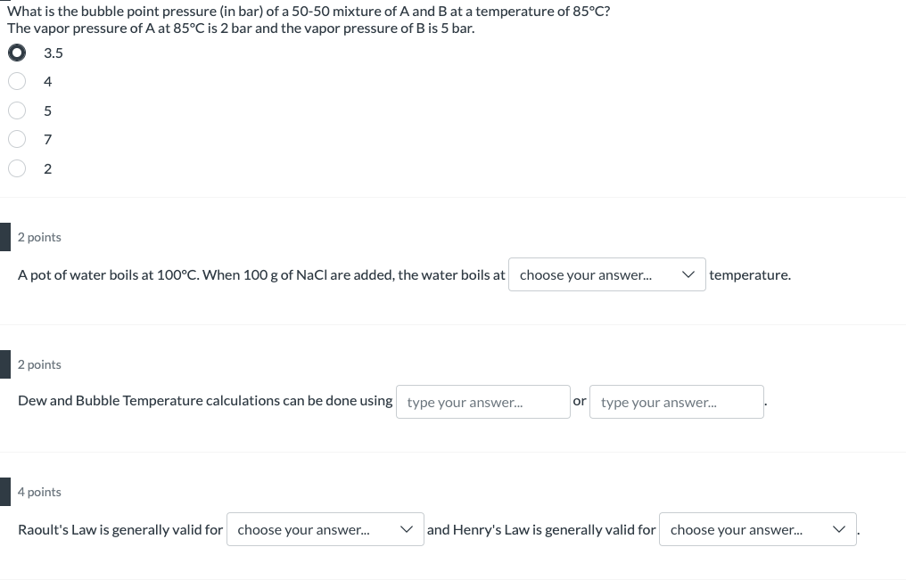 Solved What is the bubble point pressure (in bar) ﻿of a | Chegg.com