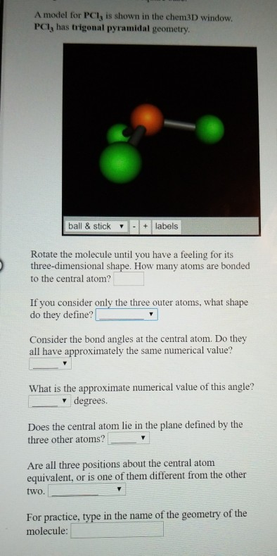 Solved A model for PCI, is shown in the chem3D window. PCI, | Chegg.com