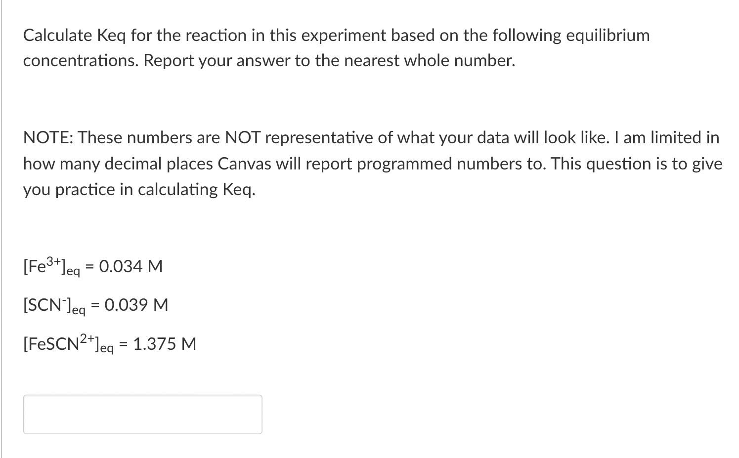 Solved Calculate Keq for the reaction in this experiment | Chegg.com