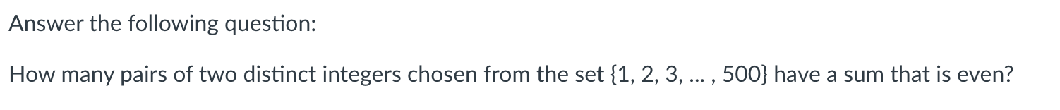 Solved Answer the following question: How many pairs of two | Chegg.com