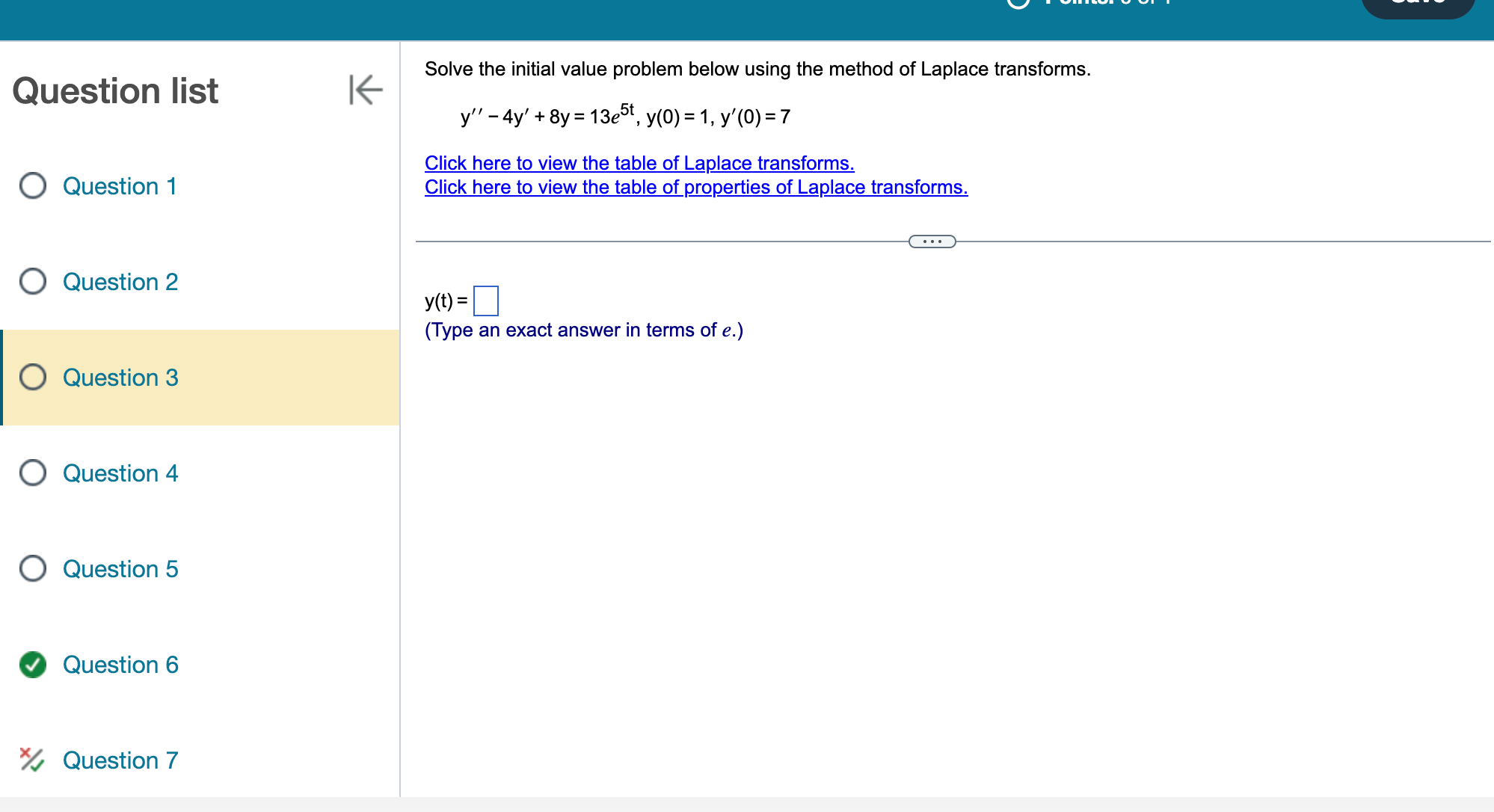 Solved Solve the initial value problem below using the | Chegg.com