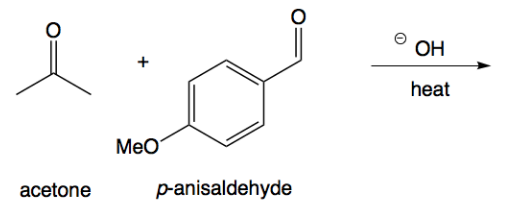 Solved C) OH heat MeO acetone p-anisaldehyde MeO OMe 1 | Chegg.com