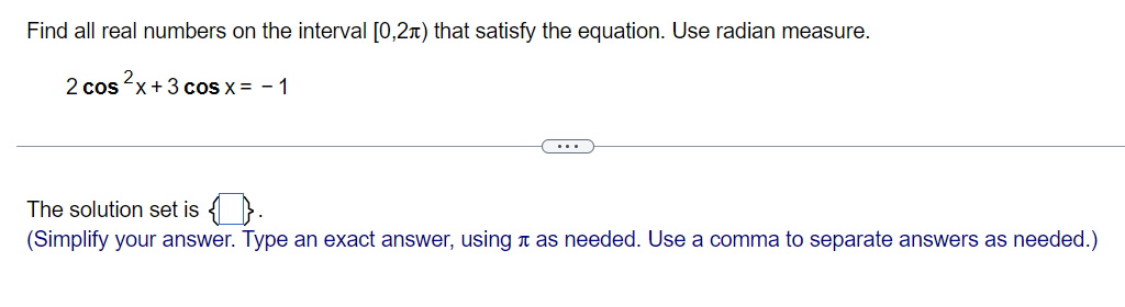 Solved Find all real numbers on the interval [0,2π) ﻿that | Chegg.com