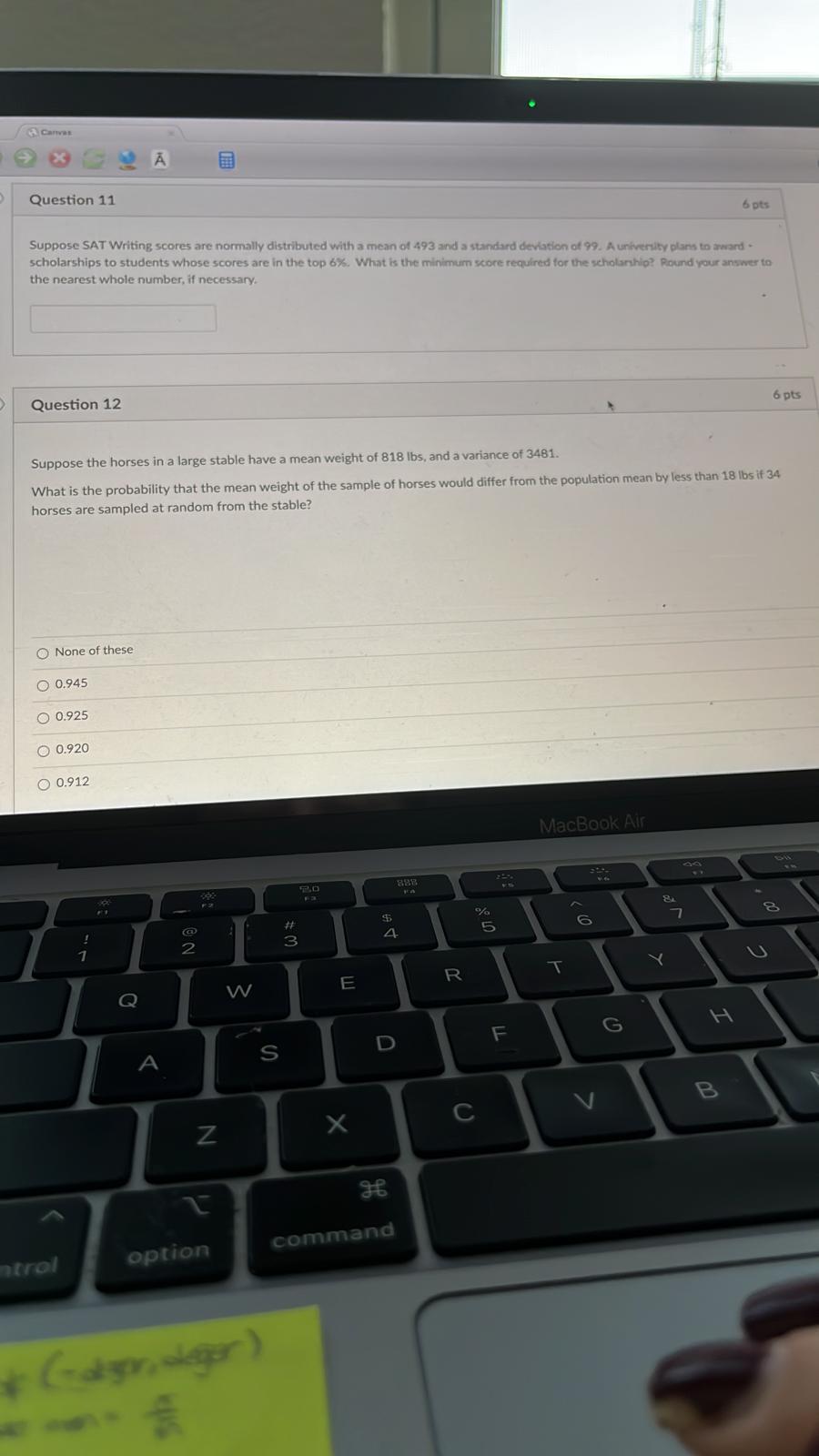Solved Suppose SAT Writing scores are normally distributed | Chegg.com