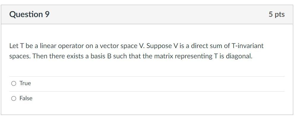 Solved Let T be a linear operator on a vector space V. | Chegg.com
