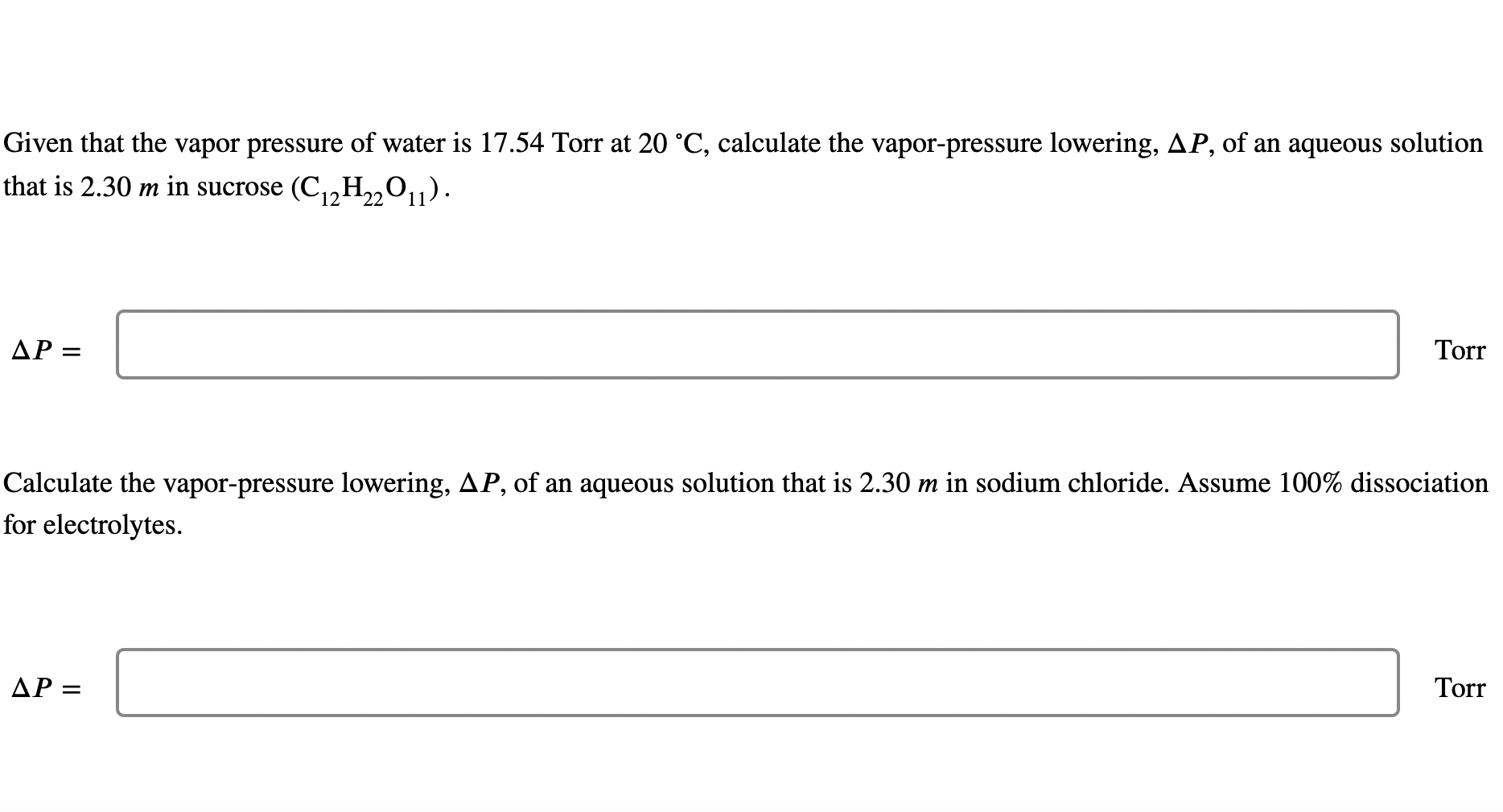 Solved Given that the vapor pressure of water is 17.54 Torr | Chegg.com