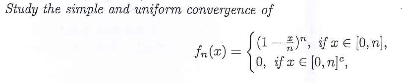 Solved Study the simple and uniform convergence of | Chegg.com