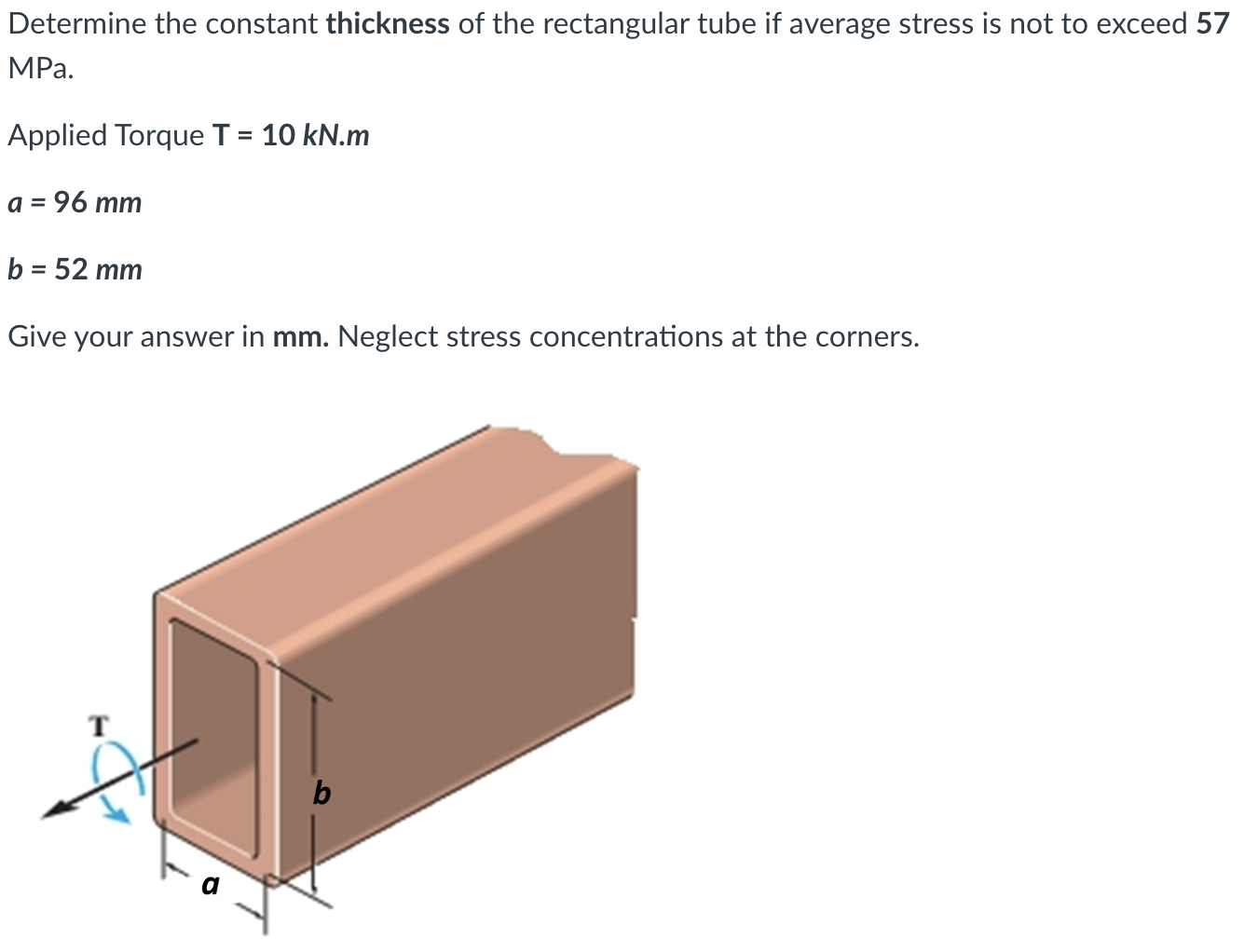 Solved Determine the constant thickness of the rectangular | Chegg.com