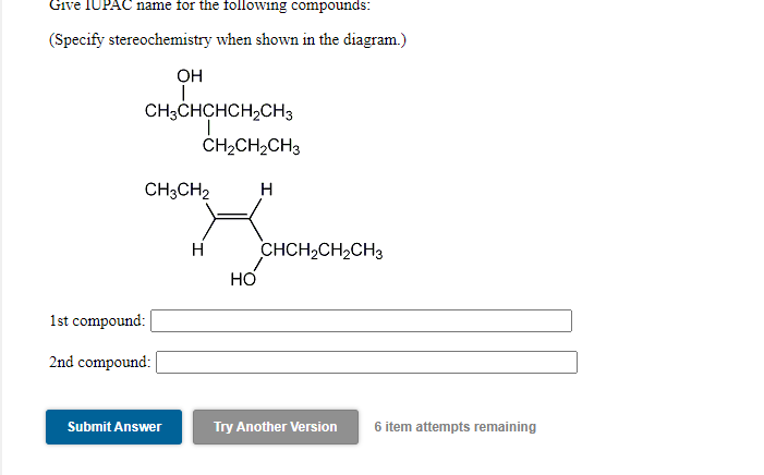 Solved Give IUPAC name for the following compounds: (Specify | Chegg.com