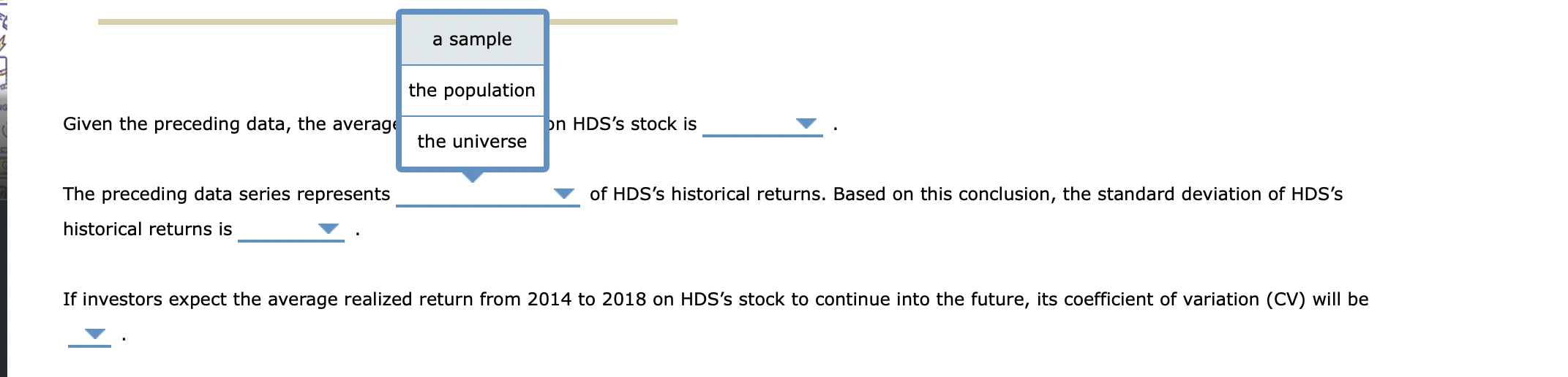 Solved 3. Measuring stand-alone risk using realized | Chegg.com