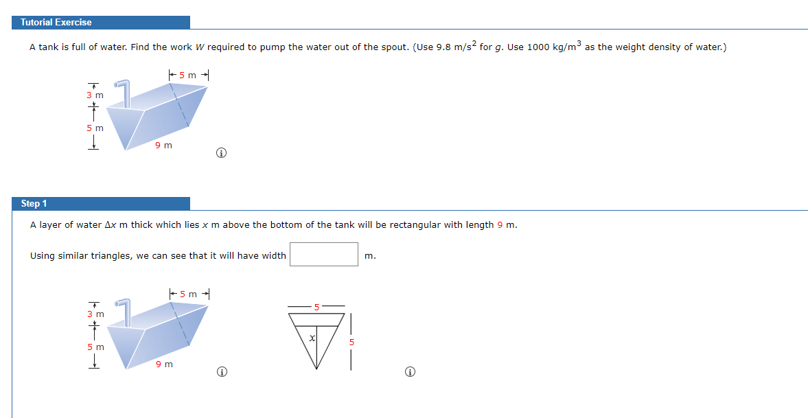 Solved A layer of water Δx m thick which lies x m above the | Chegg.com