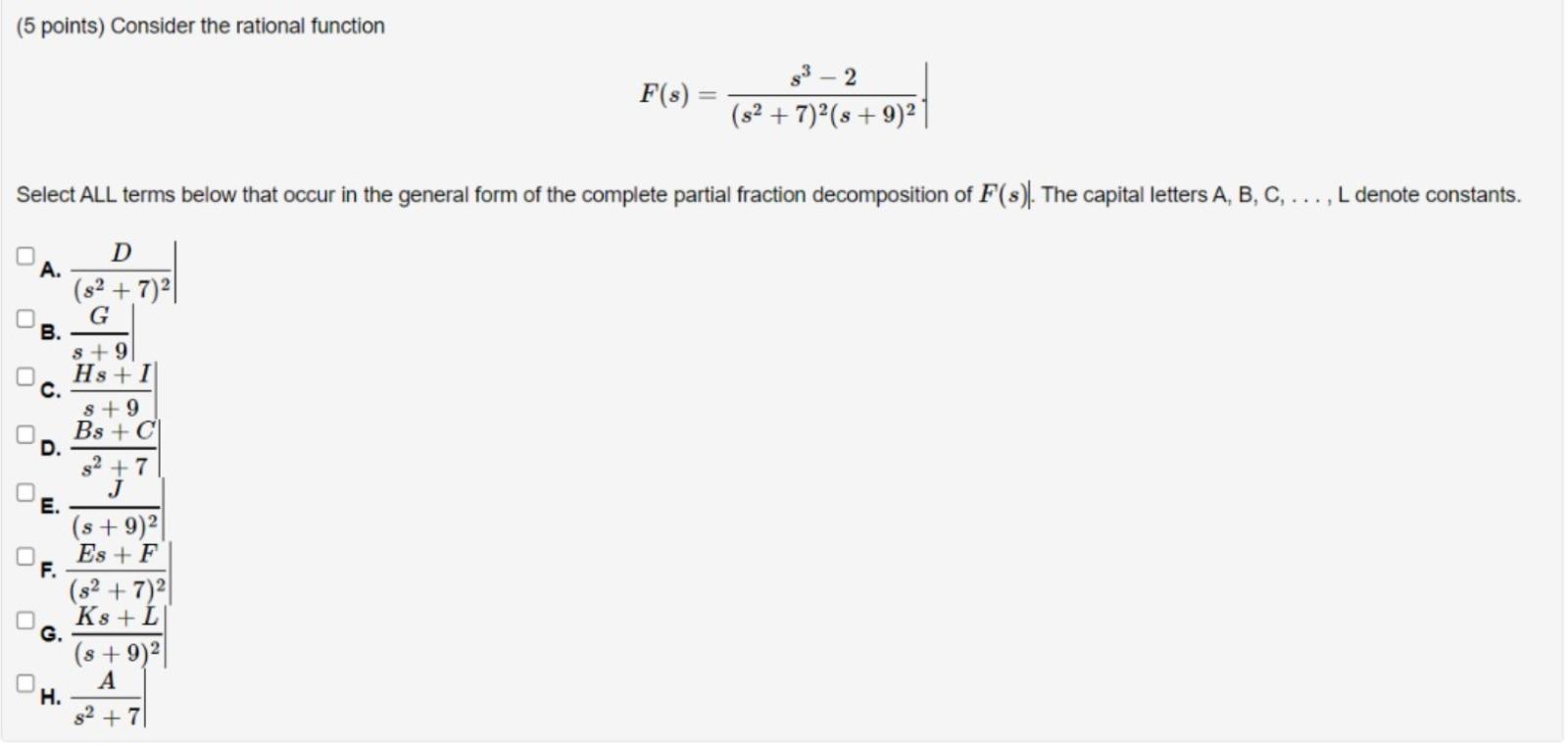 Solved 5 Points Consider The Rational Function F S 33 2