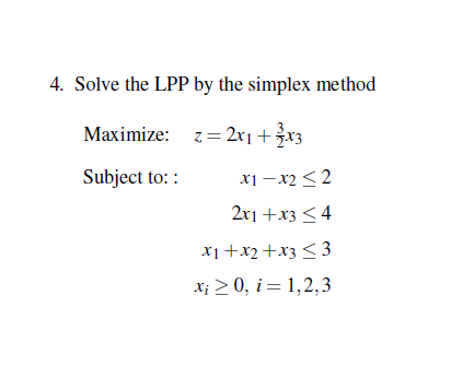 Solved Solve the LPP by the simplex method ﻿Maximize: | Chegg.com