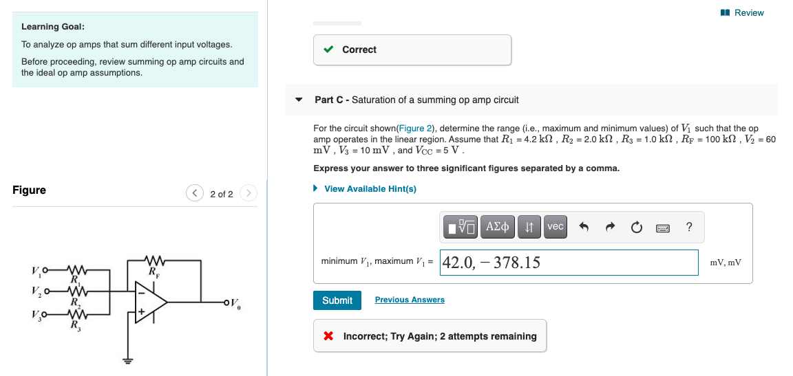 Solved Review Learning Goal: To analyze op amps that sum | Chegg.com