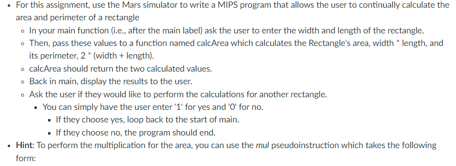 Solved For this assignment, use the Mars simulator to write | Chegg.com Solved For this assignment, use the Mars simulator to write | Chegg.com