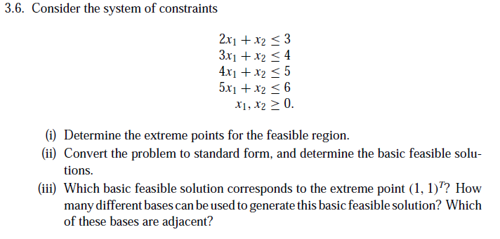 Solved 3.6. Consider the system of constraints | Chegg.com