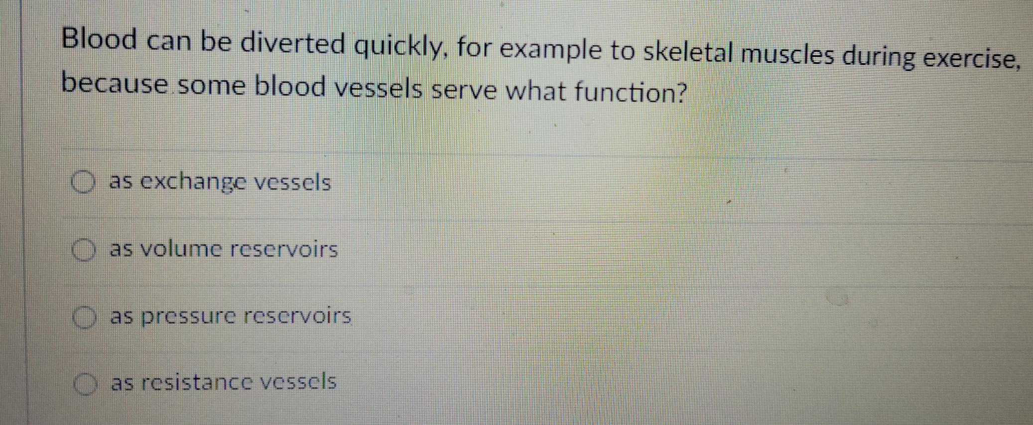 Solved Blood can be diverted quickly, for example to | Chegg.com