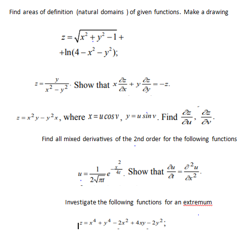 Solved Find areas of definition (natural domains ) of given | Chegg.com