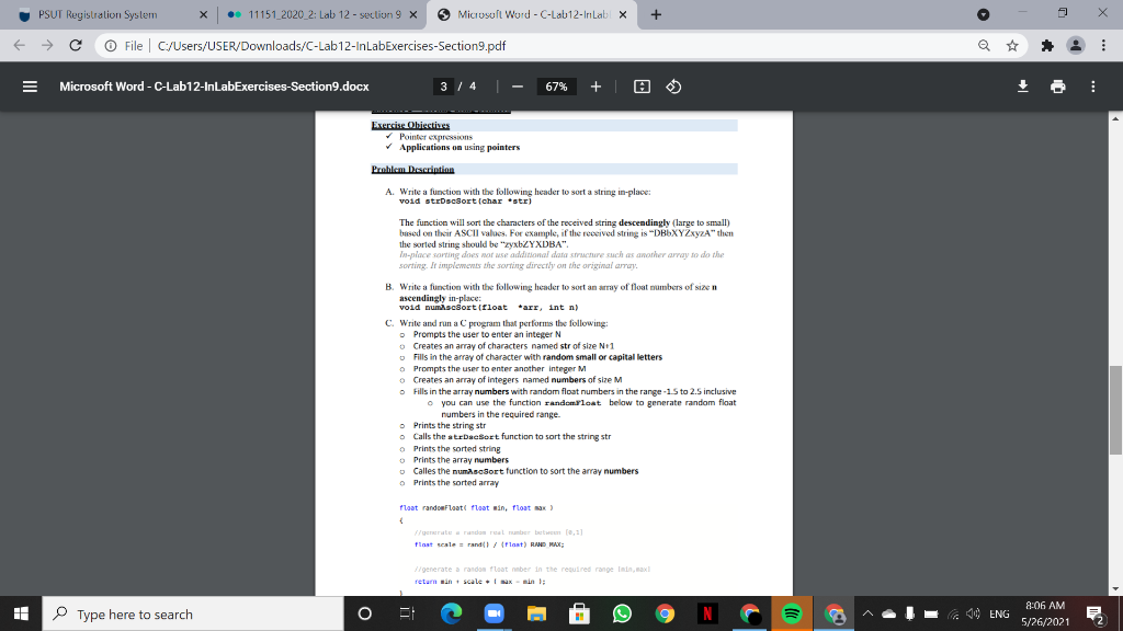 Solved PSUT Registration System х • 11151_2020_2: Lab 12 - | Chegg.com