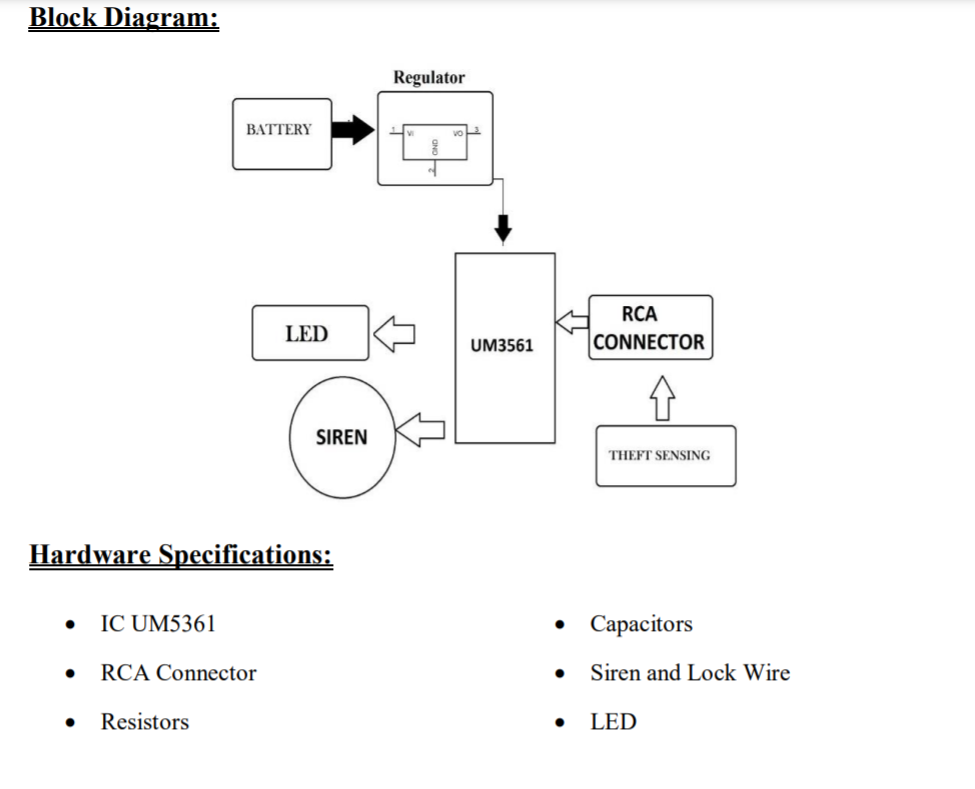Solved E-Bicycle locking project works with the help of an | Chegg.com