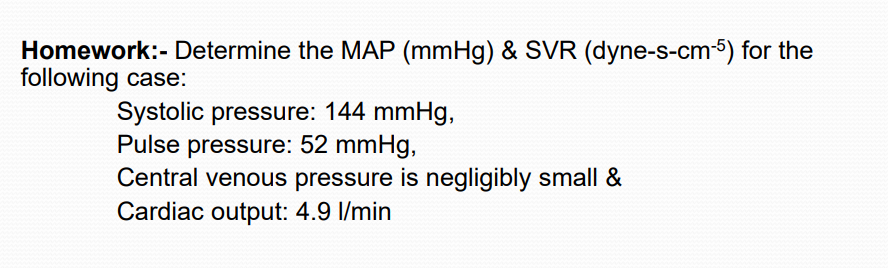 Solved Homework:- Determine the MAP (mmHg) & SVR | Chegg.com