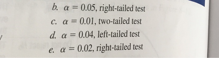 Solved b, ? 0.05, right-tailed test C. ? 0.01, two-tailed | Chegg.com