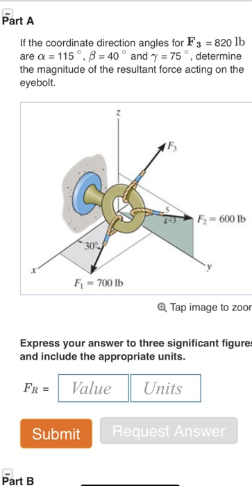Solved Part A If the coordinate direction angles for F3 820 | Chegg.com