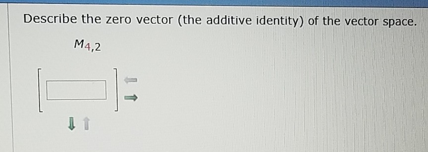 Solved Describe the zero vector (the additive identity) of | Chegg.com