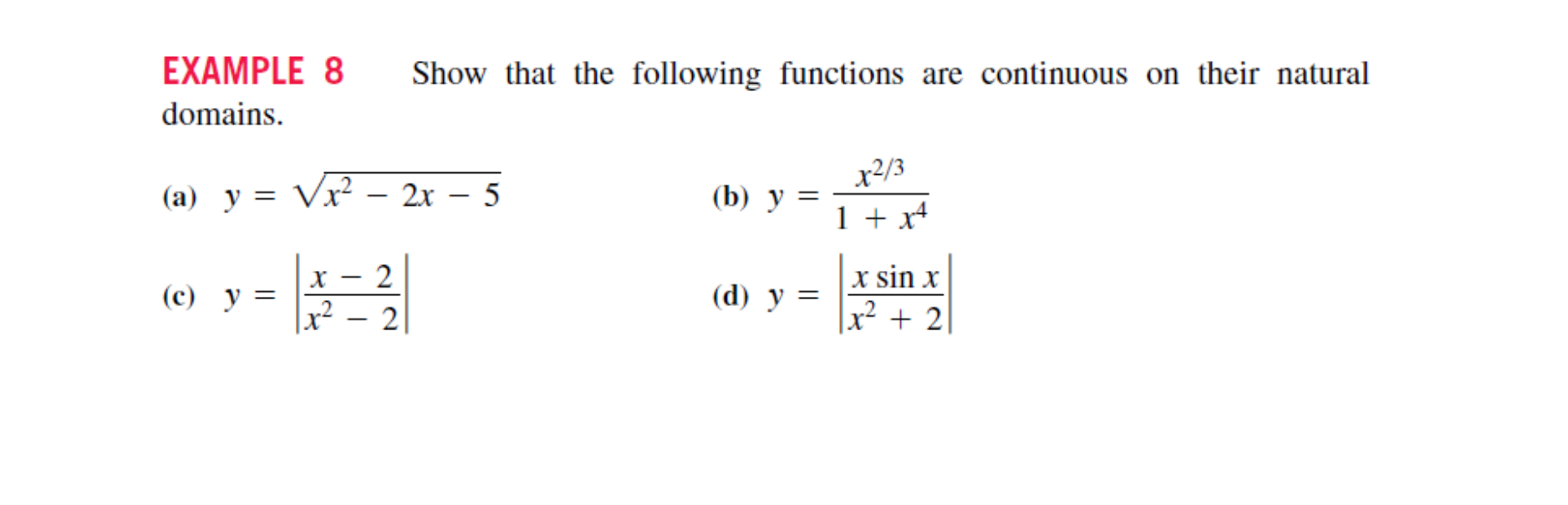 Solved EXAMPLE 8 domains. Show that the following functions | Chegg.com