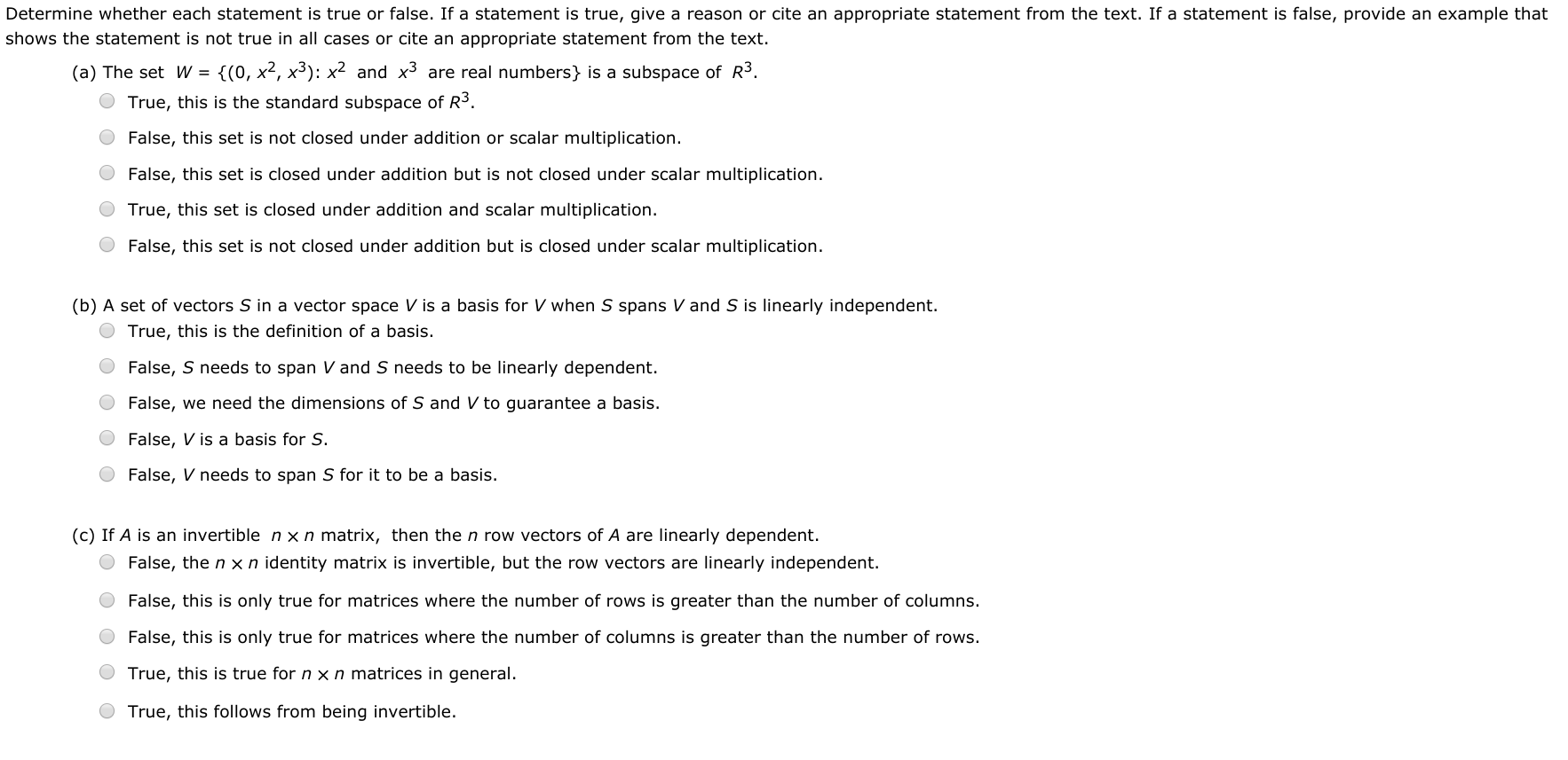 Solved Determine whether each statement is true or false. If | Chegg.com