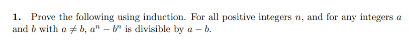 Solved 1. Prove the following using induction. For all | Chegg.com