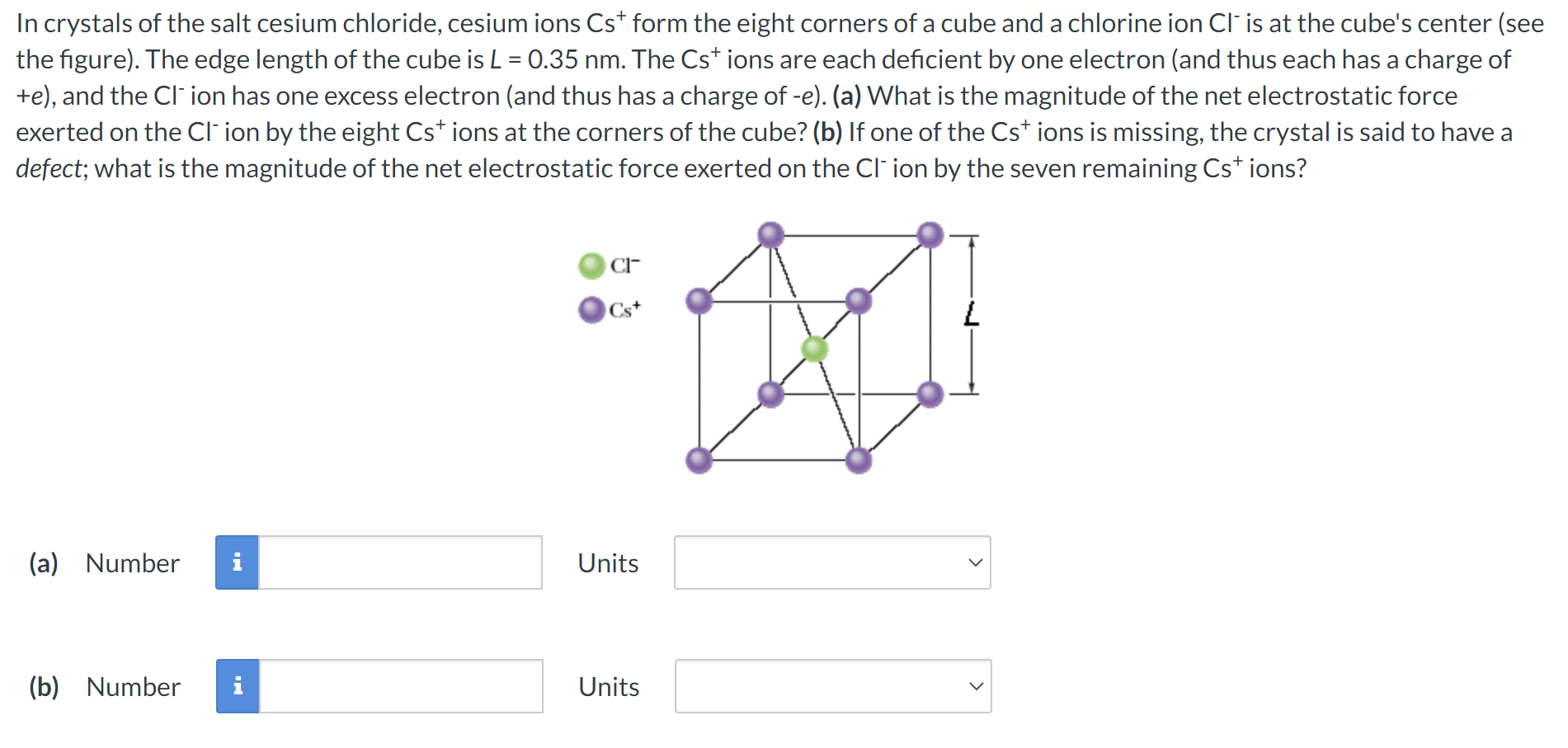 Solved In crystals of the salt cesium chloride, cesium ions | Chegg.com