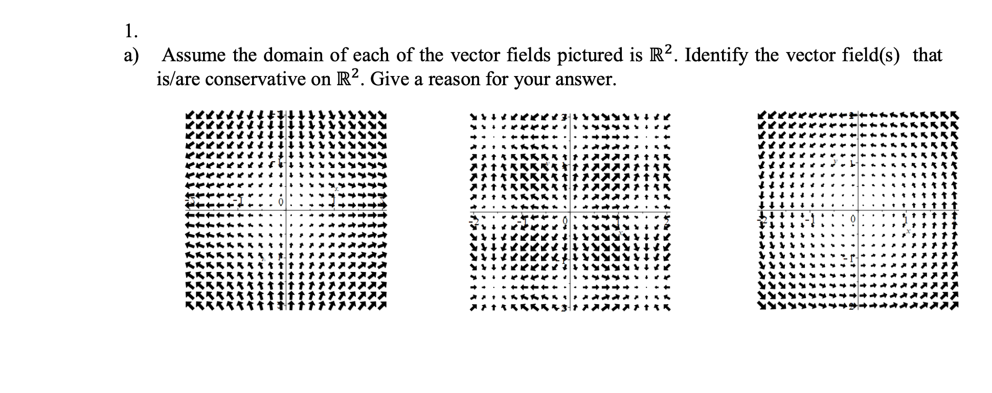 Solved a) Assume the domain of each of the vector fields | Chegg.com