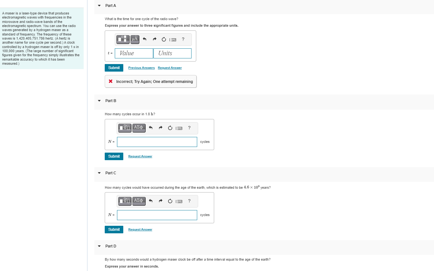 Solved A maser is a laser-type device that produces | Chegg.com