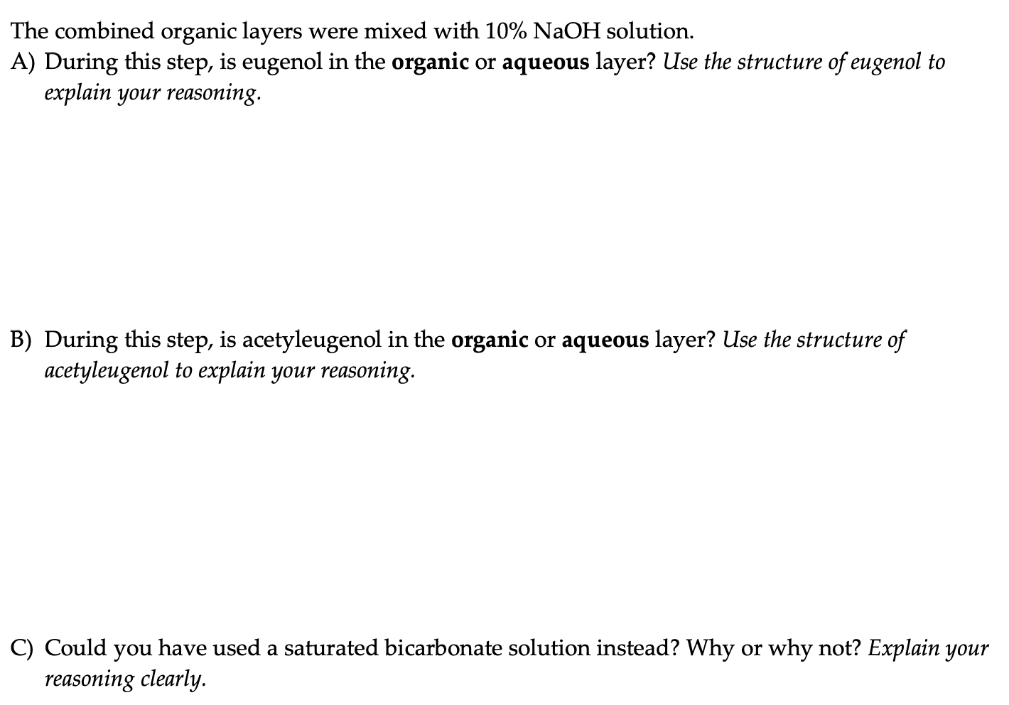 Solved The combined organic layers were mixed with | Chegg.com