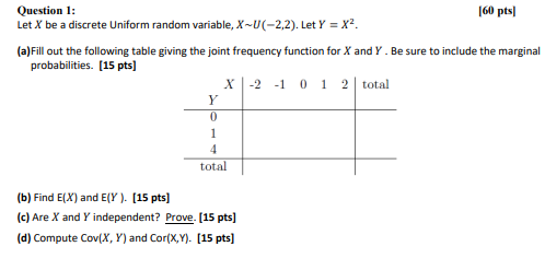 Solved Question 1: Let X be a discrete Uniform random | Chegg.com