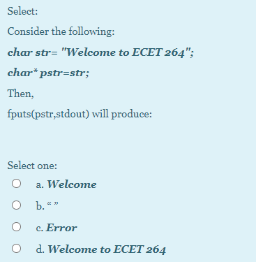 Solved (2 points) Select: To declare a float pointer ptr, | Chegg.com