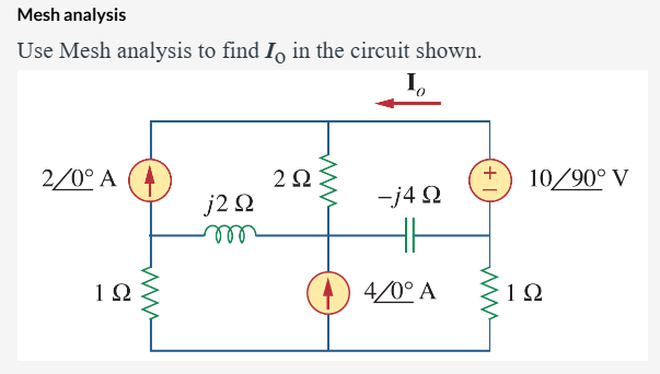 Solved Mesh analysis Use Mesh analysis to find | Chegg.com