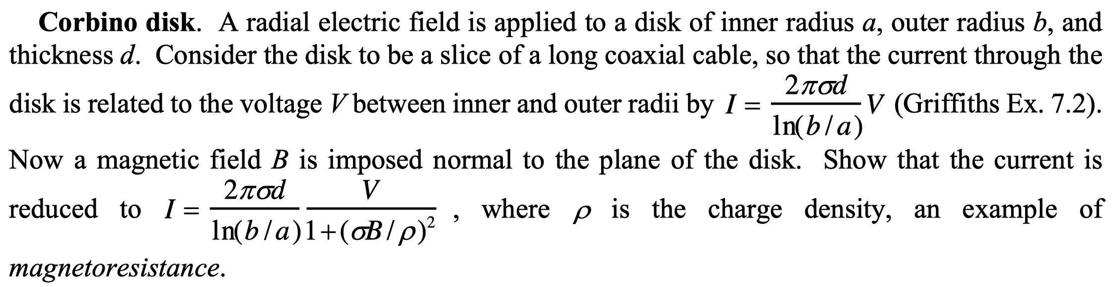 Solved Corbino disk. A radial electric field is applied to a | Chegg.com