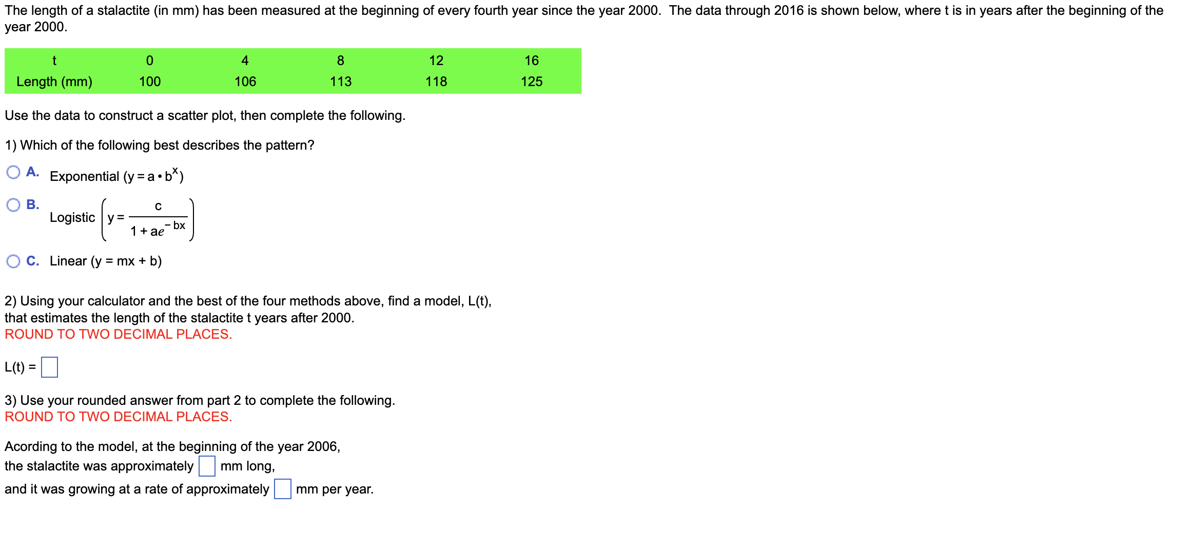 Solved The length of a stalactite (in mm ) has been measured | Chegg.com