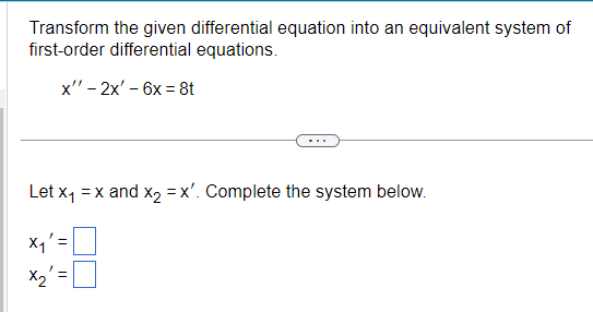 Solved Transform the given differential equation into an | Chegg.com
