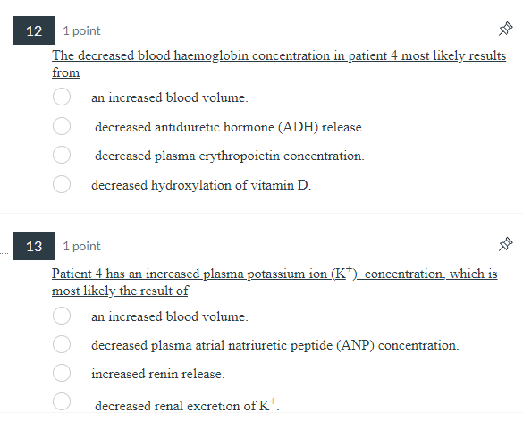 Solved APQ 2 - (Kidney 2020 test 2 APQ3) The table below | Chegg.com