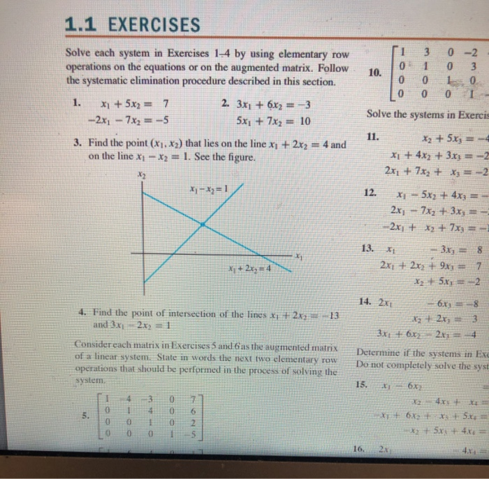 Solved 1.1 EXERCISES 3 0-2 Solve each system in Exercises | Chegg.com