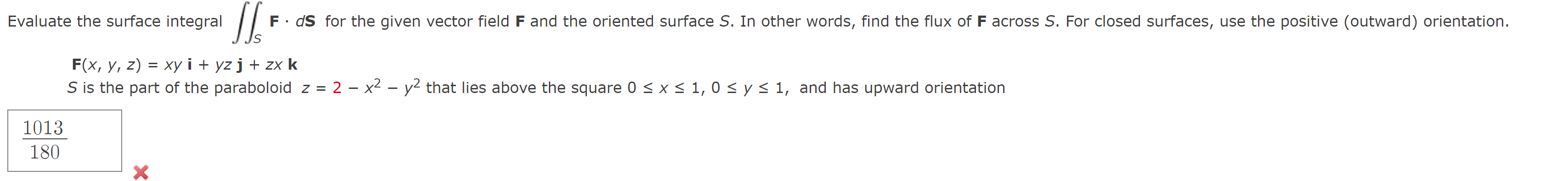 Solved Evaluate the surface integral SF Fids for the given | Chegg.com