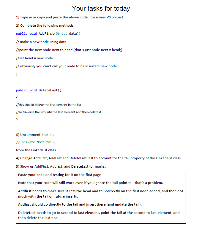 Solved Your tasks for today 1) Type in or copy and paste the | Chegg.com