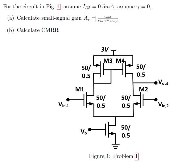 Solved NMOS: W=10μm,L=0.5μm,κn=140μA/V2,tox=9 nm,μ0=350 | Chegg.com